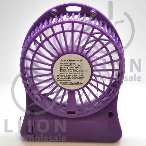Purple Portable Mini Fan (USB/Battery Powered) - Quantity Discounts ...